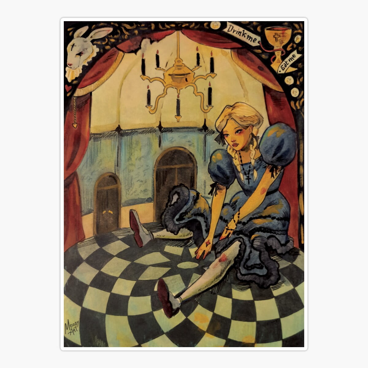 Onim Alice In Wonderland Sticker, Phone Decal Water Bottle Stickers Car ...