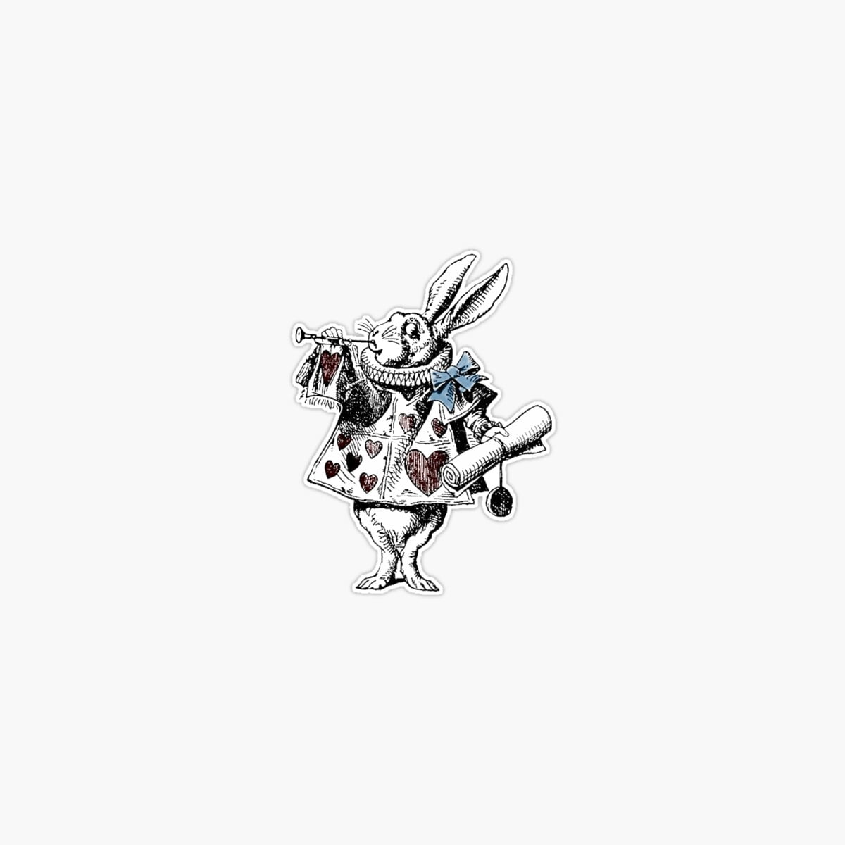 Onim Alice In Wonderland White Rabbit Sticker, Phone Decal Water Bottle ...