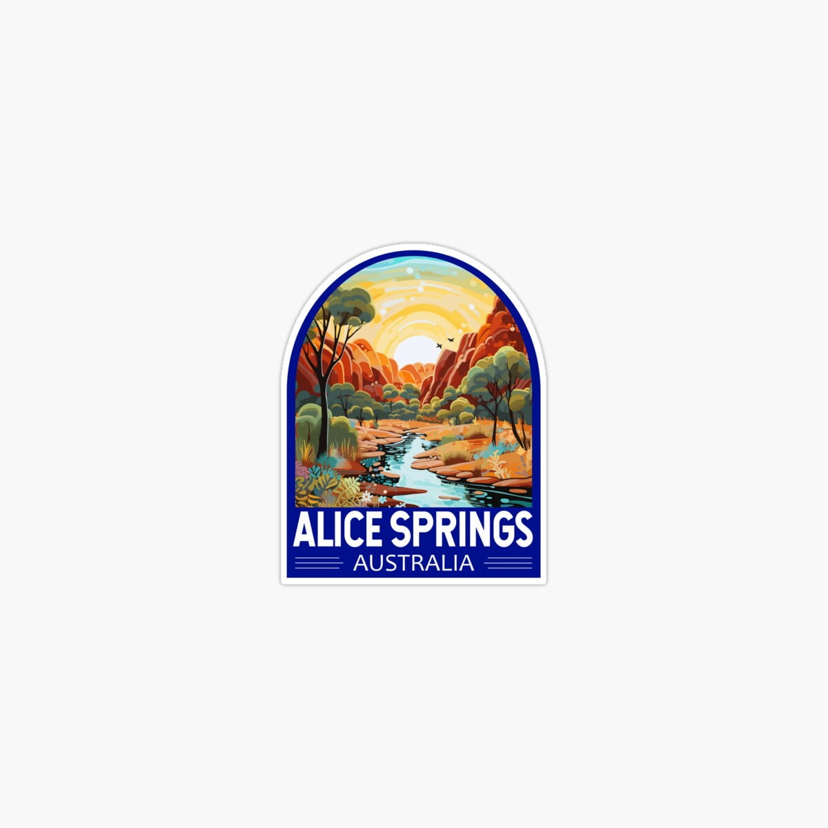 Onim Alice Springs Australia Travel Art Emblem Sticker - Walmart.com