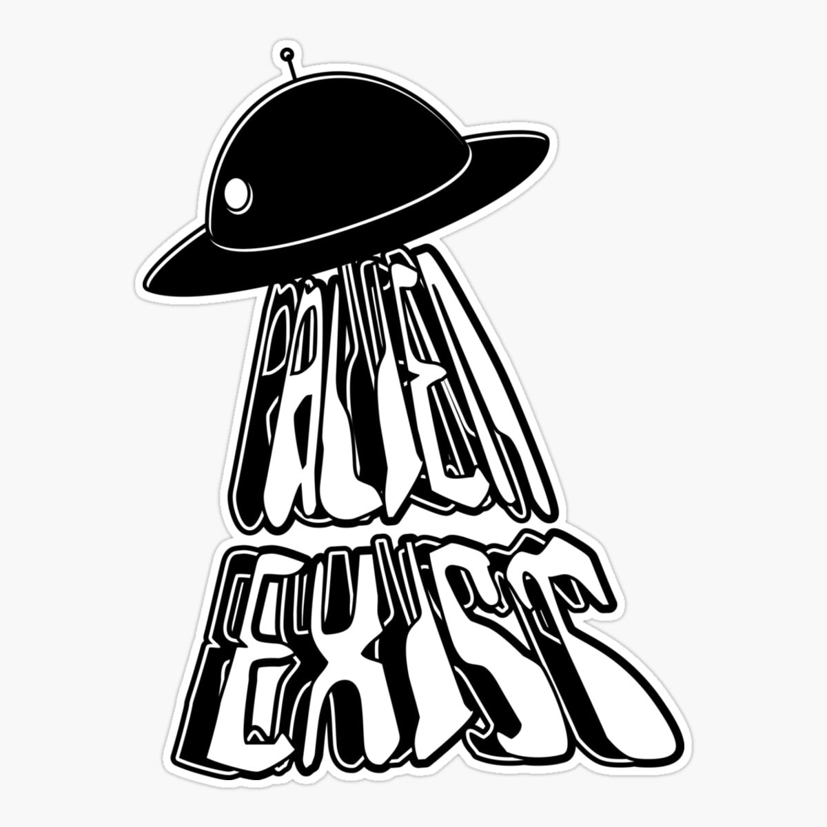 Onim Alien Exist Sticker, Phone Decal Water Bottle Stickers Car Decals ...