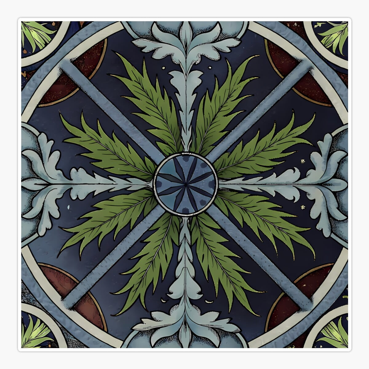 Onim Alien Og Cannabis Leaf Illustrations Weed Art Colorful Sticker ...