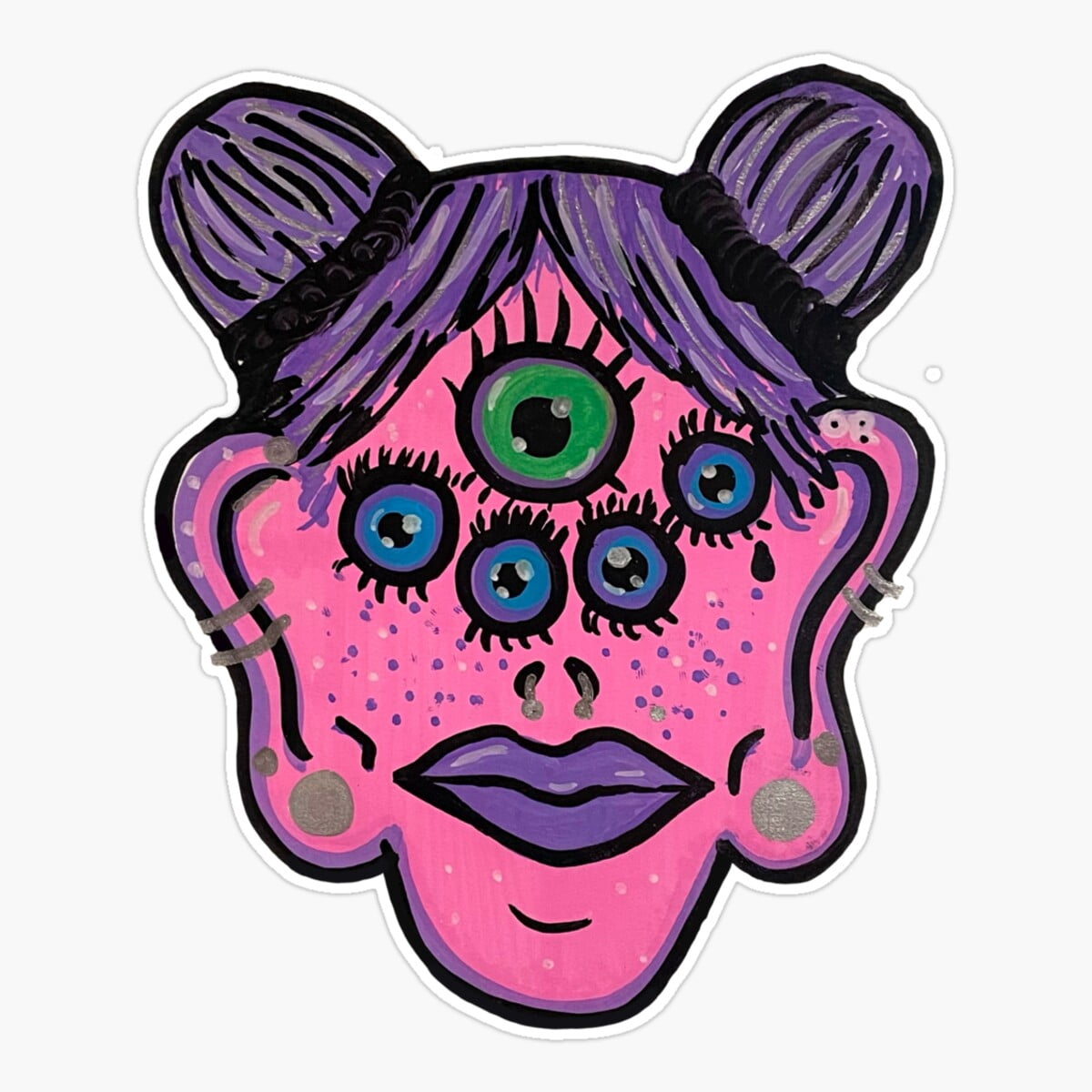 Onim Alien Punk Sticker, Phone Decal Water Bottle Stickers Car Decals ...