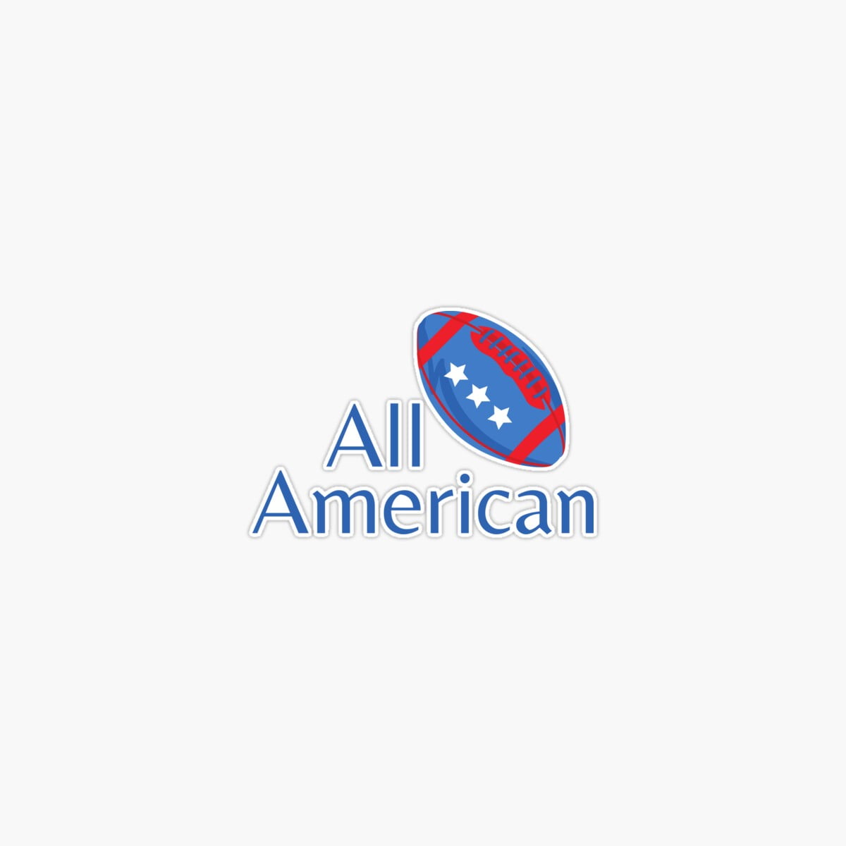 Onim All American Football Sticker, Phone Decal Water Bottle Stickers ...