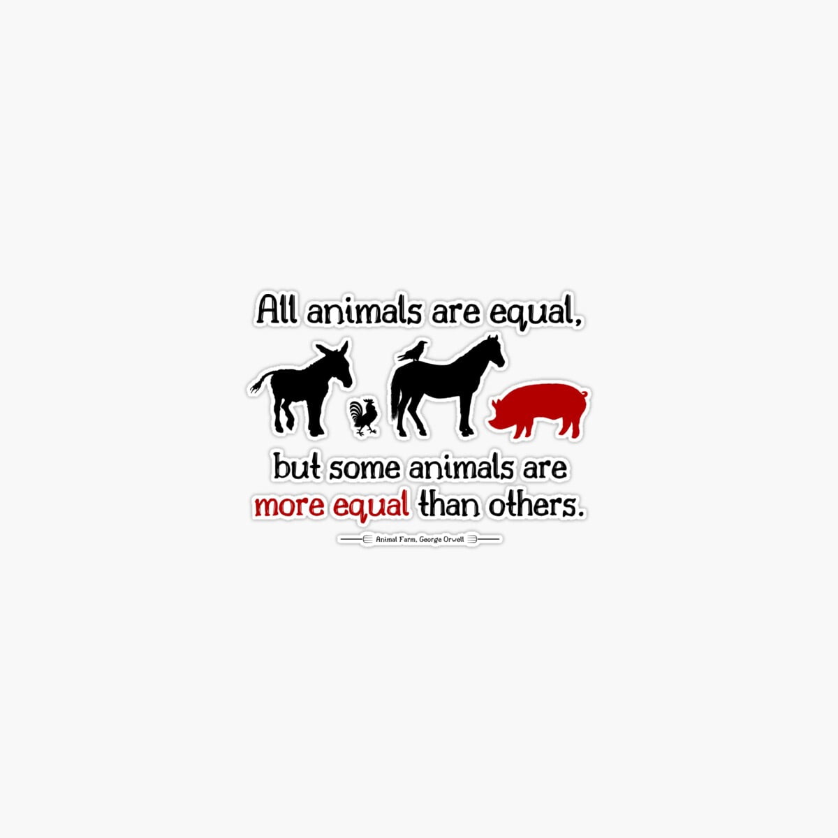 Onim All Animals Are Equal Sticker - Walmart.com