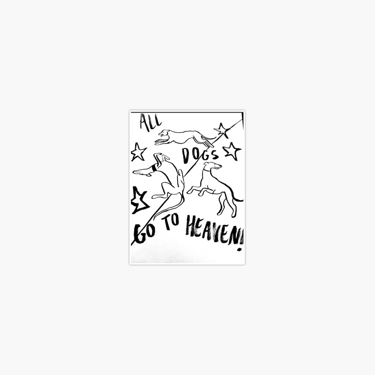 Onim All Dogs Go To Heaven Sticker, Phone Decal Water Bottle Stickers ...
