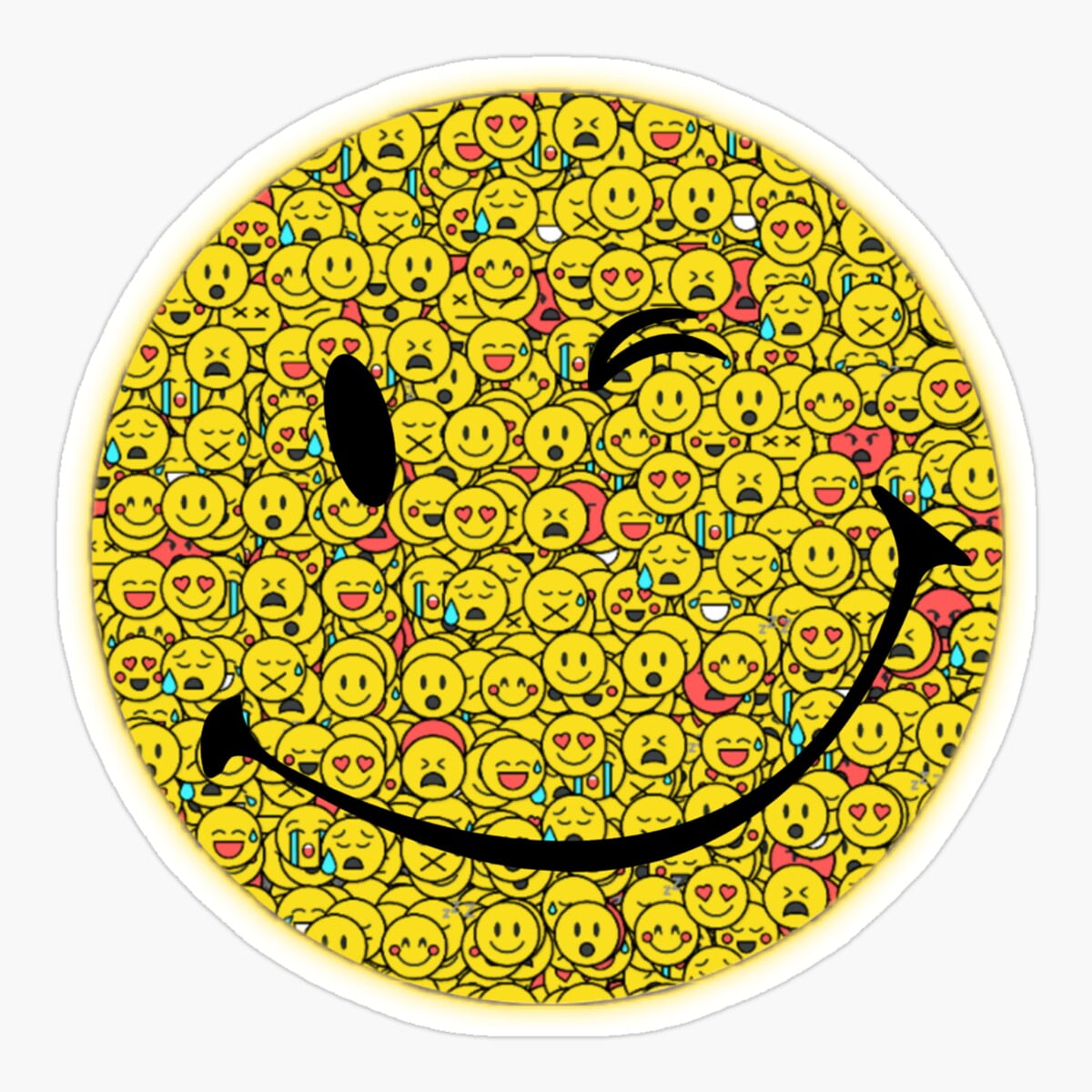 Onim All Emojis With Naughty Smile Sticker, Phone Decal Water Bottle ...