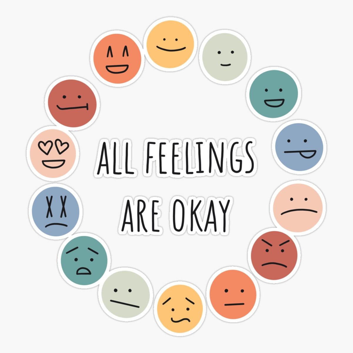 Onim All Feelings Are Okay Sticker, Phone Decal Water Bottle Stickers ...