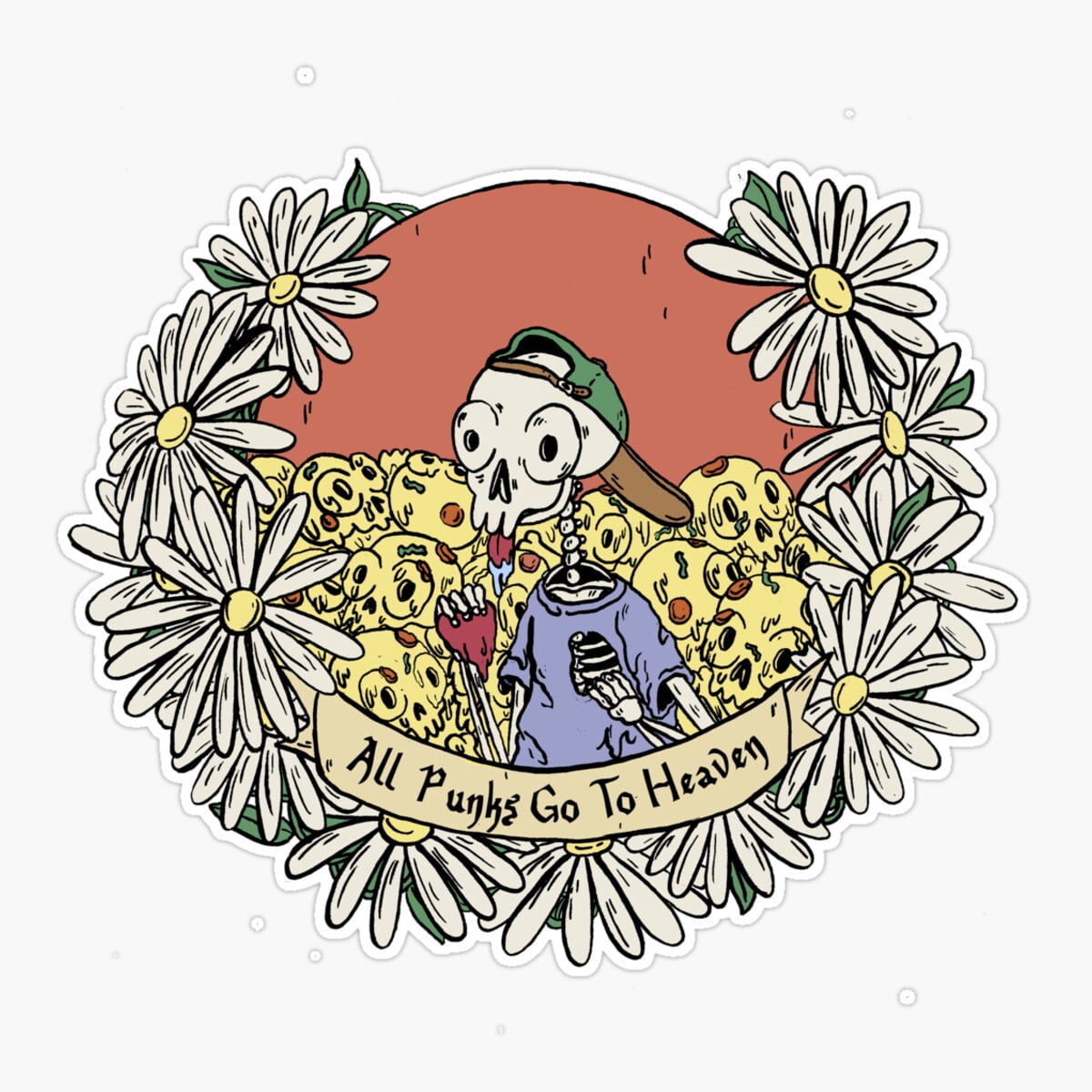 Onim All Punks Go To Heaven Sticker, Phone Decal Water Bottle Stickers ...