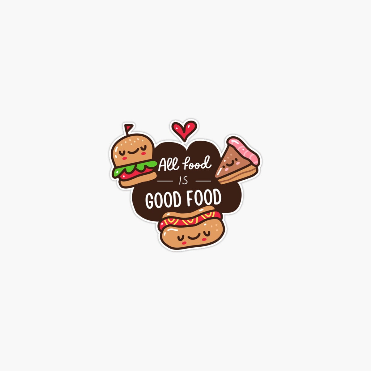 Onim All food is good food Sticker - Walmart.com