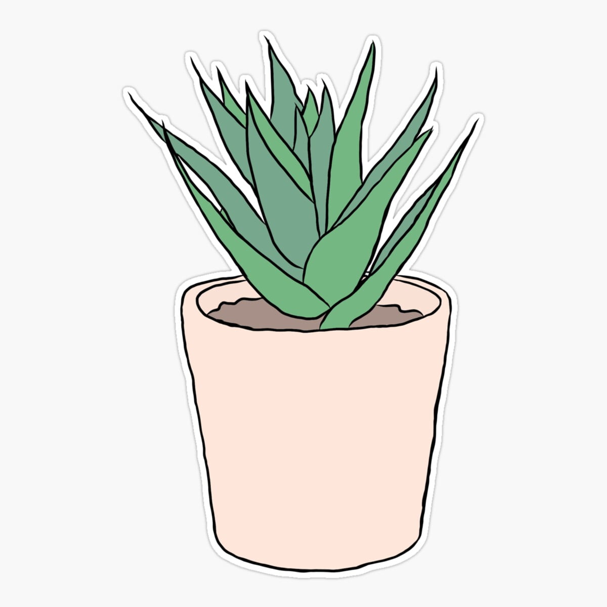 Onim Aloe Vera Plant Sticker, Phone Decal Water Bottle Stickers Car ...