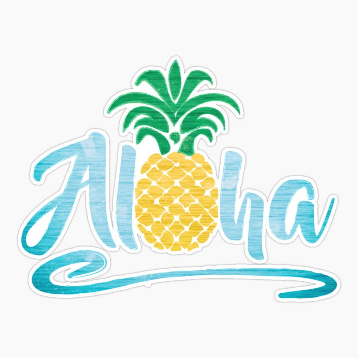 Onim Aloha - Pineapple Sticker, Phone Decal Water Bottle Stickers Car Decals, Funny Birthday ...