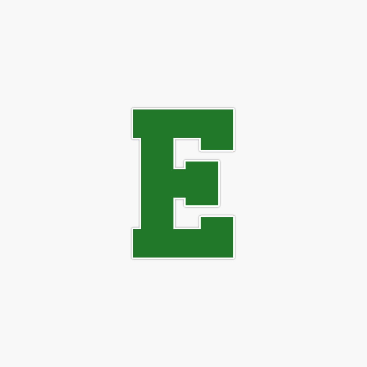 Onim Alphabet, Green E, Sports Letter E Sticker, Phone Decal Water ...