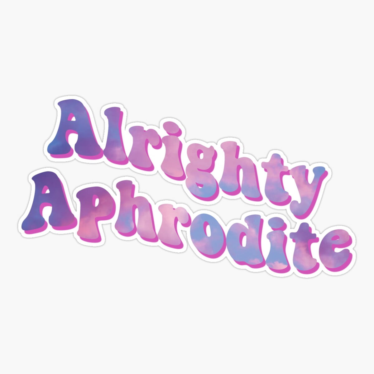 Onim Alrighty Aphrodite Sticker, Phone Decal Water Bottle Stickers Car ...