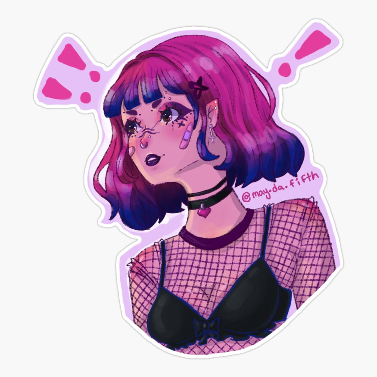 Onim Alt Girl Sticker, Phone Decal Water Bottle Stickers Car Decals ...