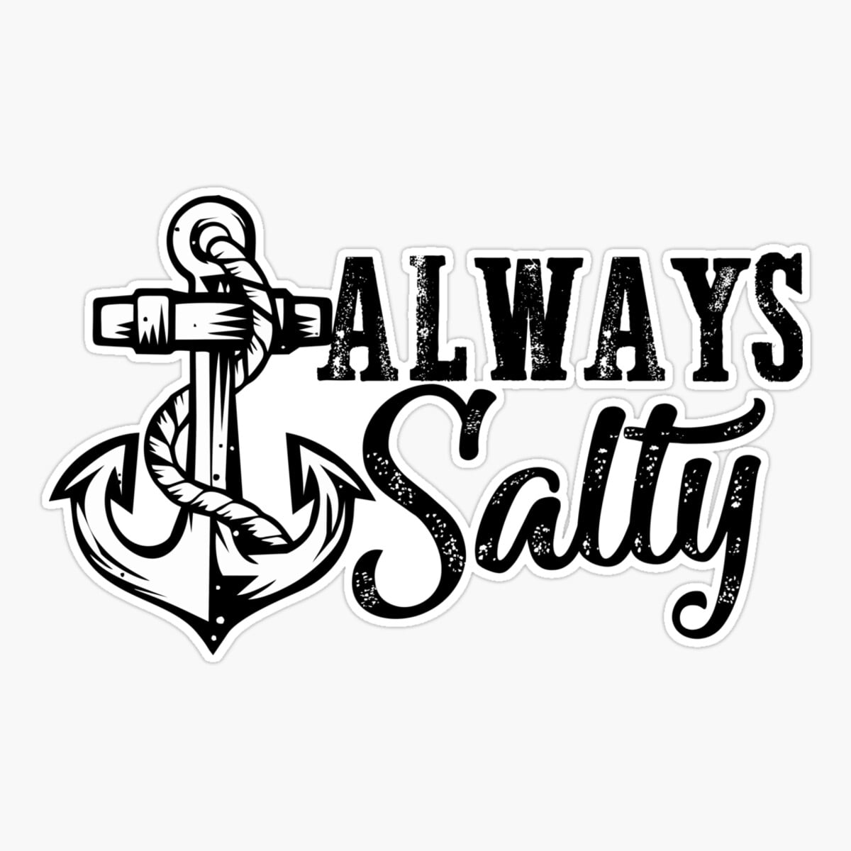 Onim Always Salty Black Sticker, Phone Decal Water Bottle Stickers Car ...