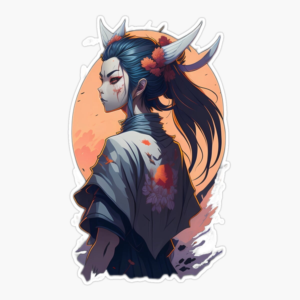 Onim Amaterasu Goddess Of The Sun, Japanese Mythology Sticker, Phone Decal Water Bottle Stickers ...