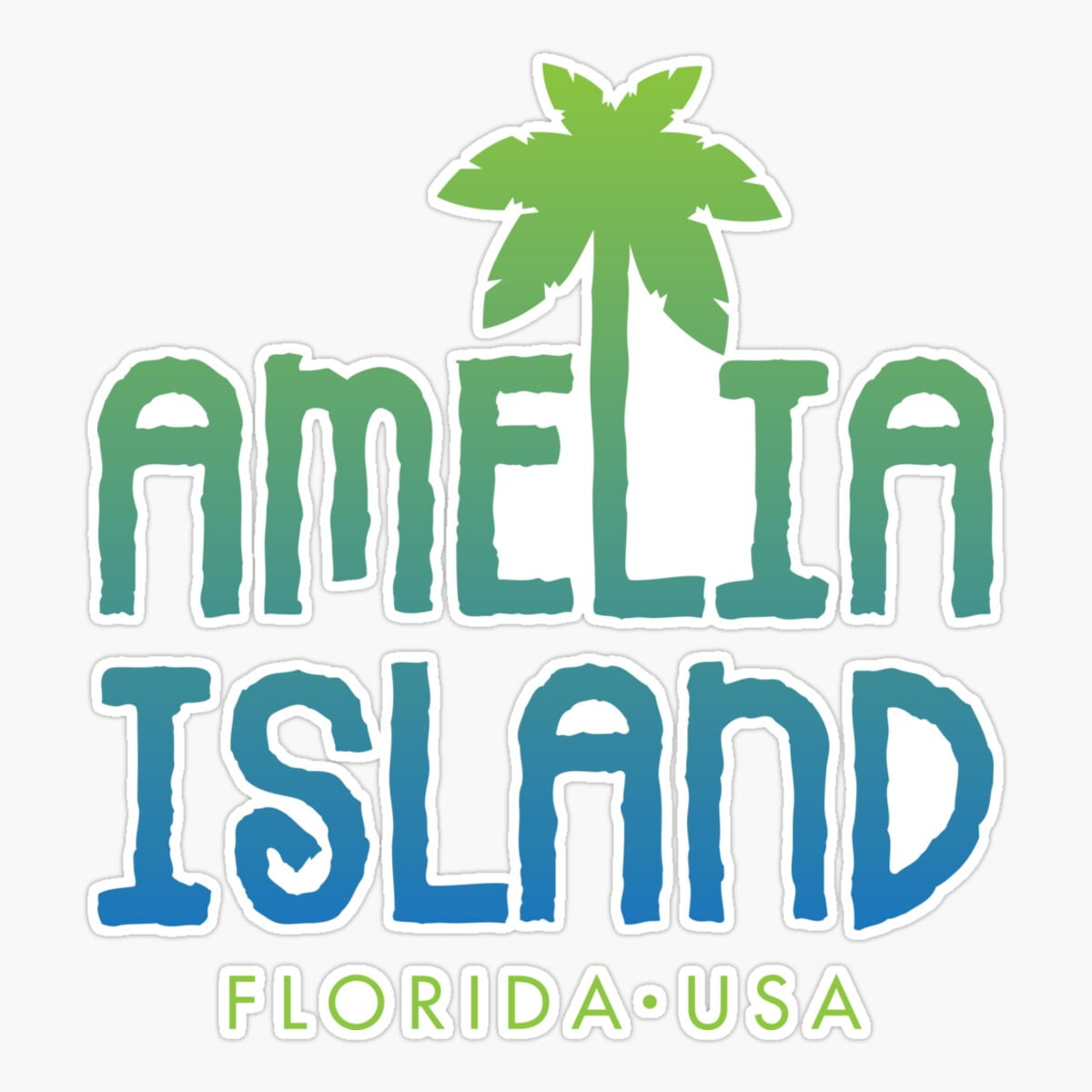 Onim Amelia Island Florida Beach Gear Sticker, Phone Decal Water Bottle ...