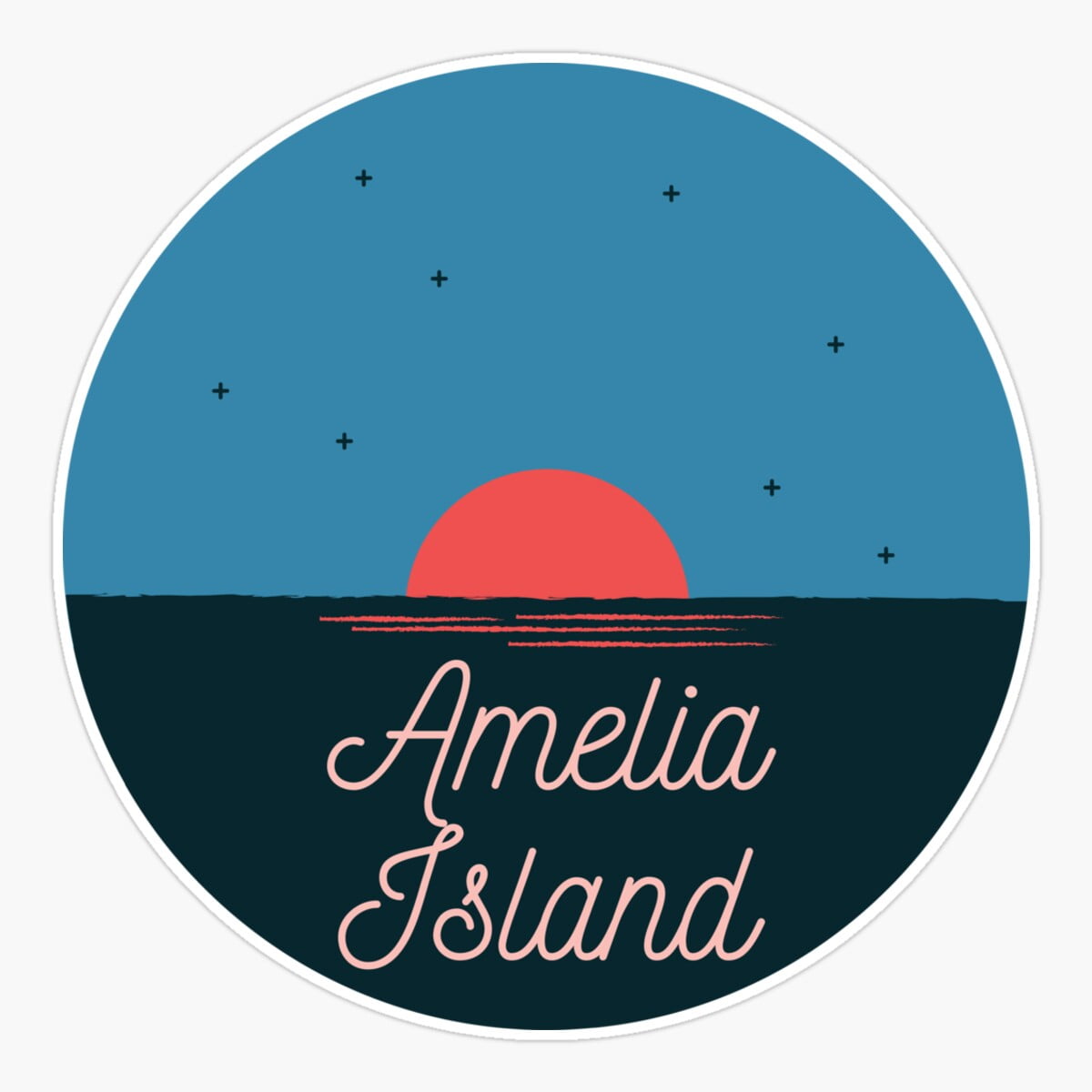 Onim Amelia Island, Florida Sticker, Phone Decal Water Bottle Stickers ...