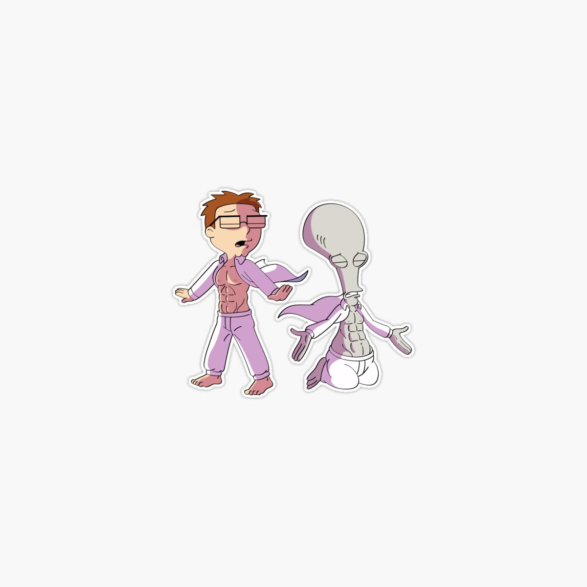 Onim American Dad Roger And Steve Sticker, Phone Decal Water Bottle ...