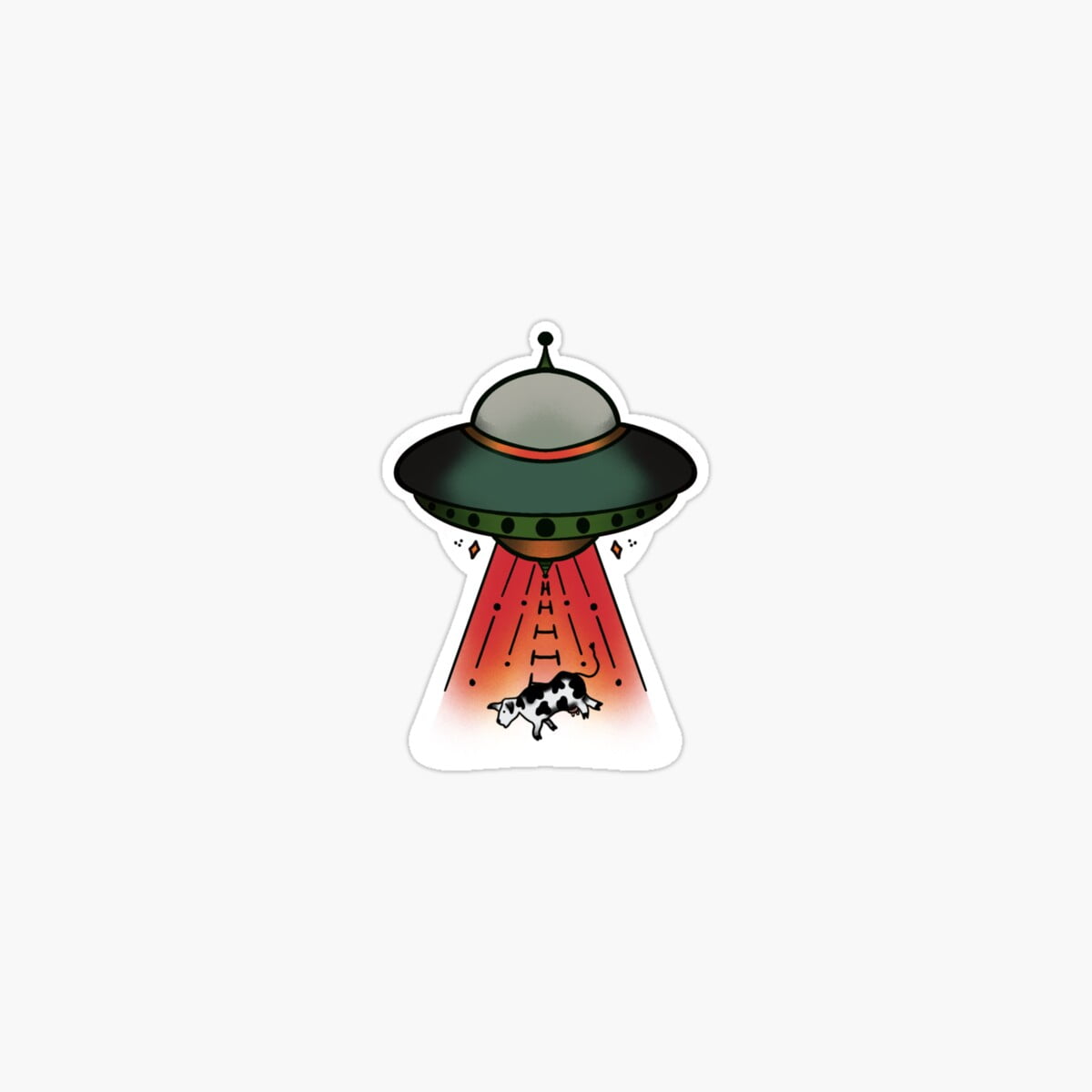 Onim American Traditional Ufo Sticker, Phone Decal Water Bottle ...