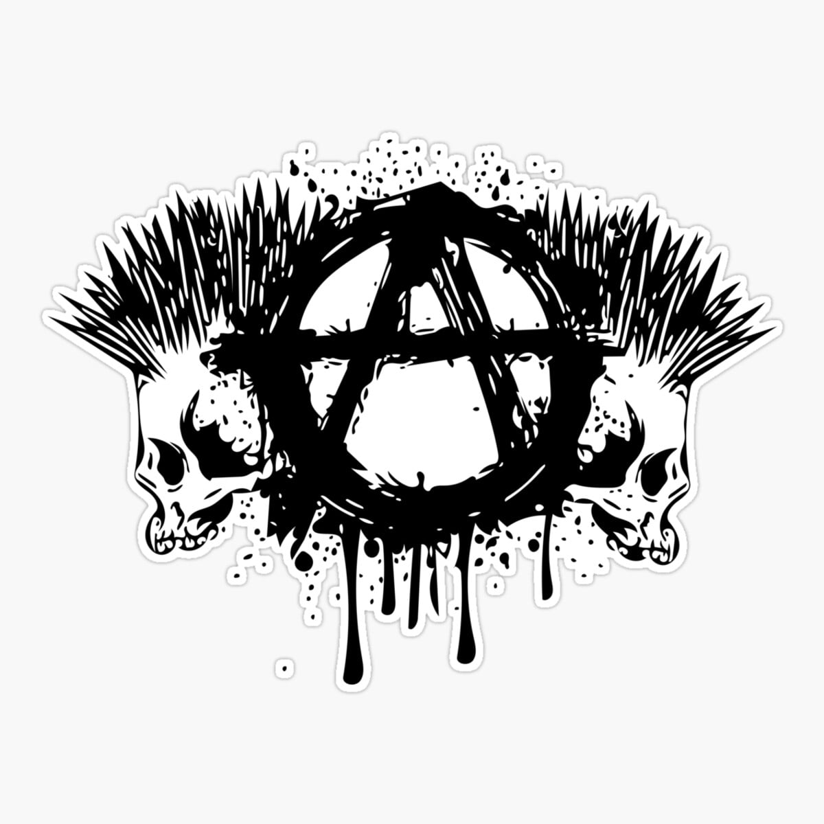 Onim Anarchy Punk Skulls Sticker, Phone Decal Water Bottle Stickers Car ...