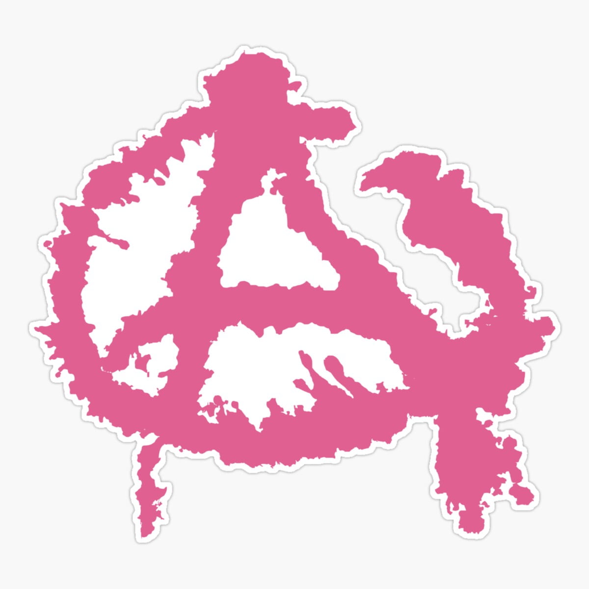 Onim Anarchy Symbol In Pink Sticker, Phone Decal Water Bottle Stickers ...