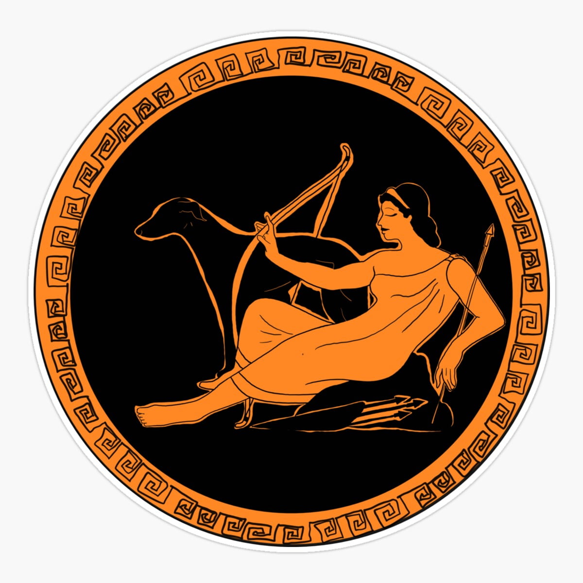 Onim Ancient Greek Artemis Talisman Sticker, Phone Decal Water Bottle ...