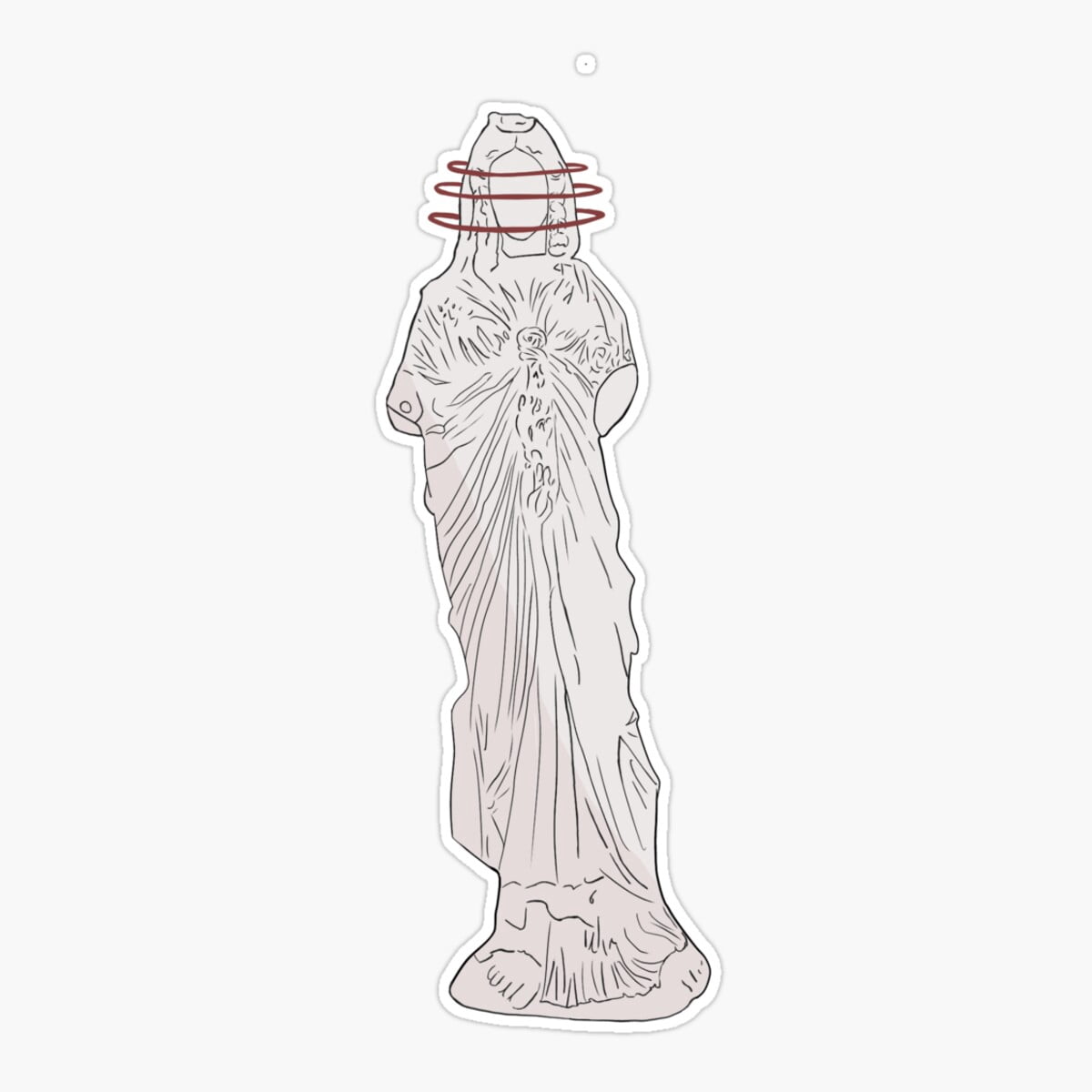 Onim Ancient Statue Of A Woman Sticker, Phone Decal Water Bottle ...