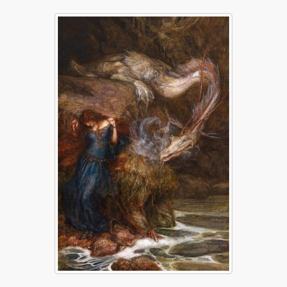 Onim Andromeda By Arthur Rackman - Remastered Dragon Fairytale Sticker ...