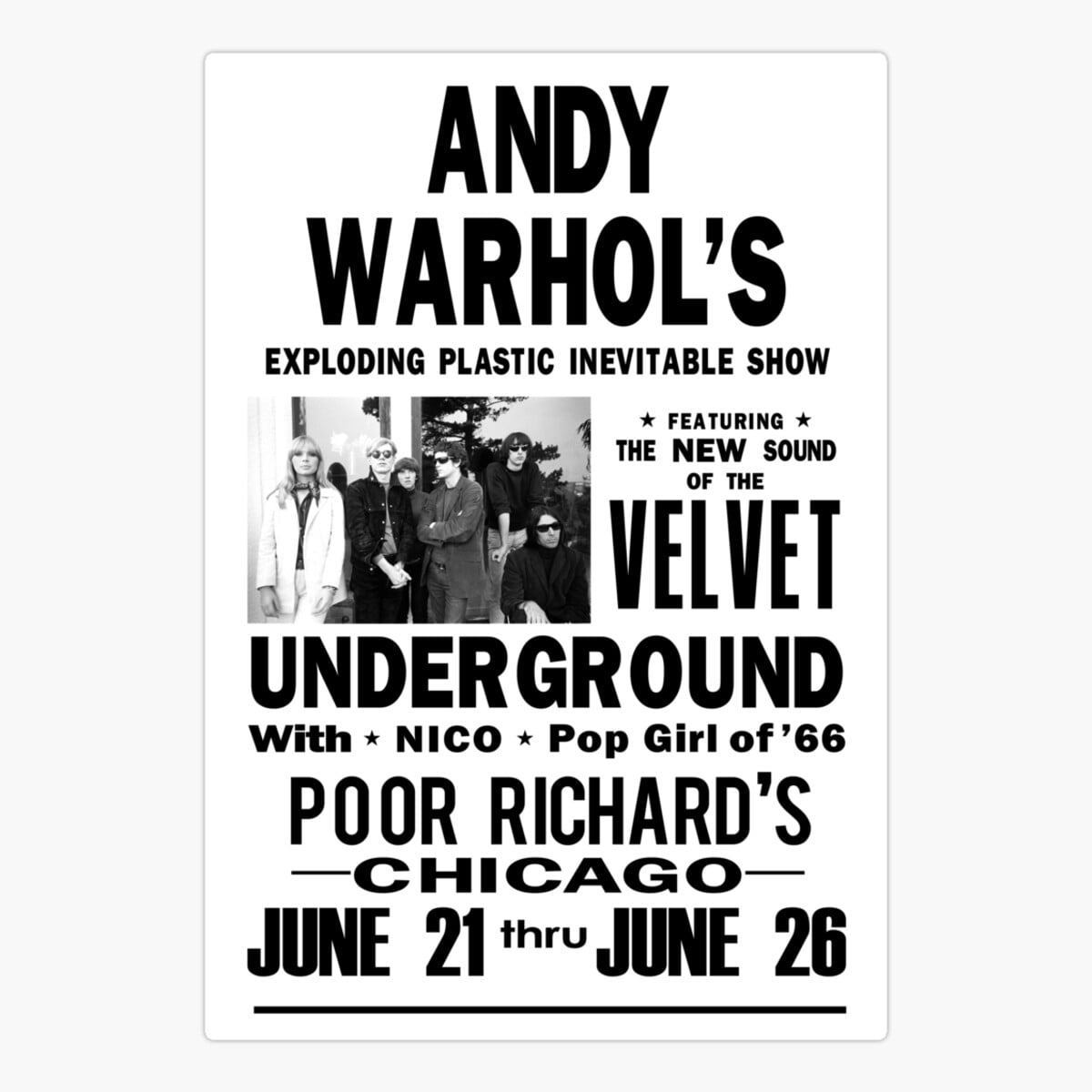 Onim Andy Warhol'S Velvet Underground Sticker, Phone Decal Water Bottle ...