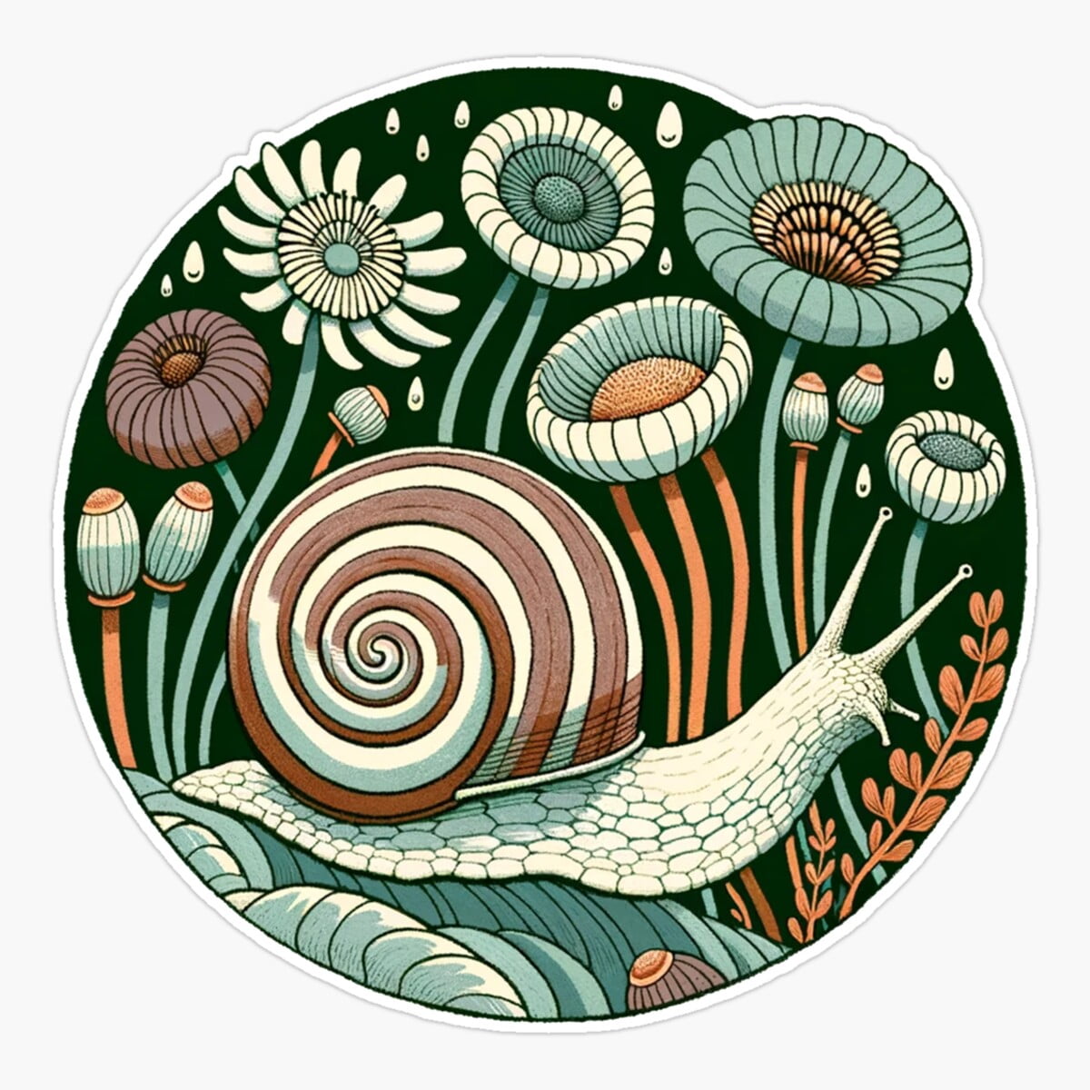 Onim Anemone Snail Sticker, Phone Decal Water Bottle Stickers Car ...