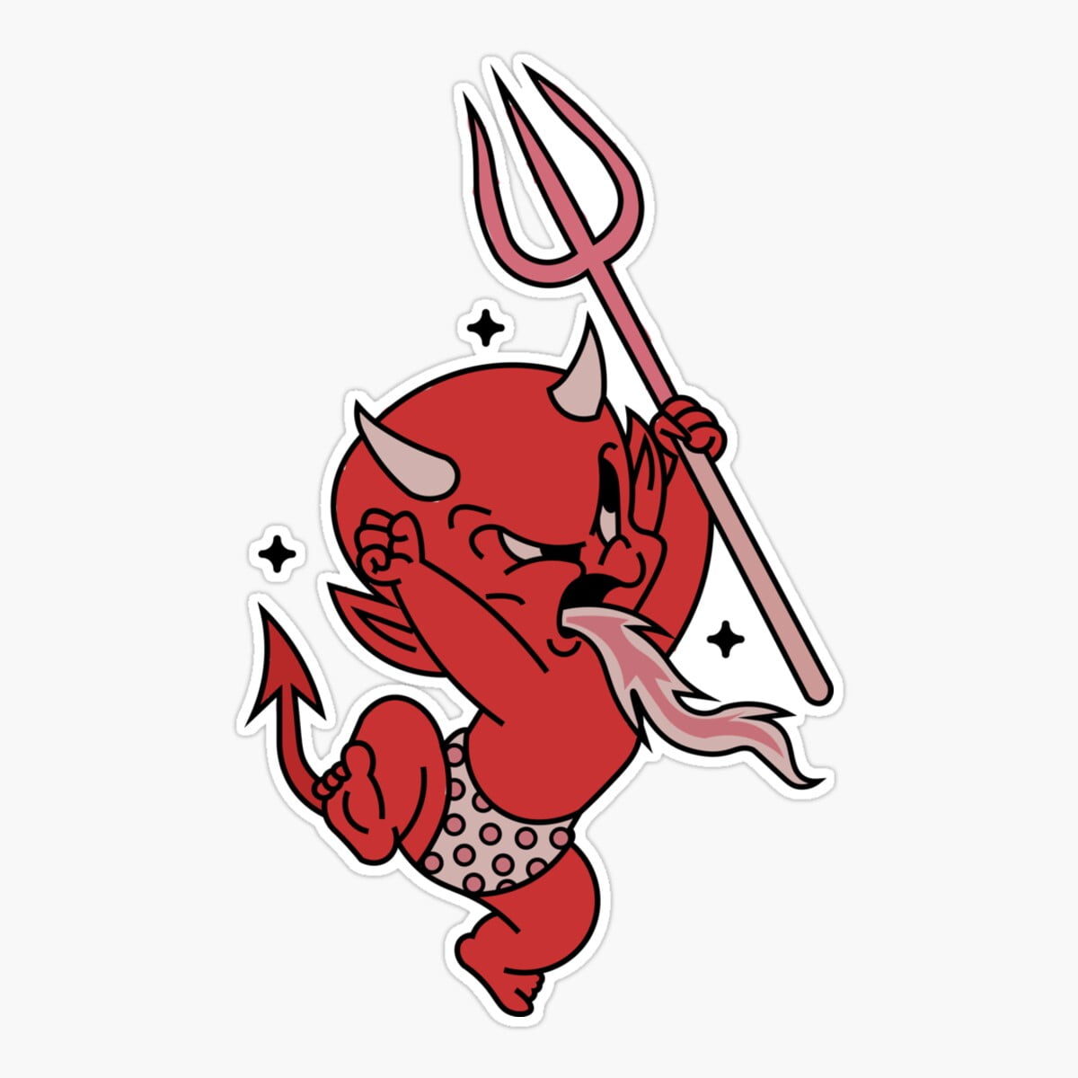 Onim Angry Hot Stuff Devil Sticker, Phone Decal Water Bottle Stickers ...