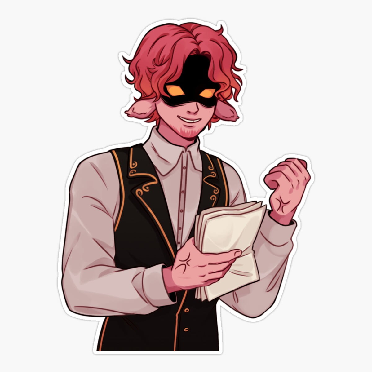 Onim Angry Pink Firbolg Fantasy Pngtuber Sleepy Cogs Sticker, Phone ...