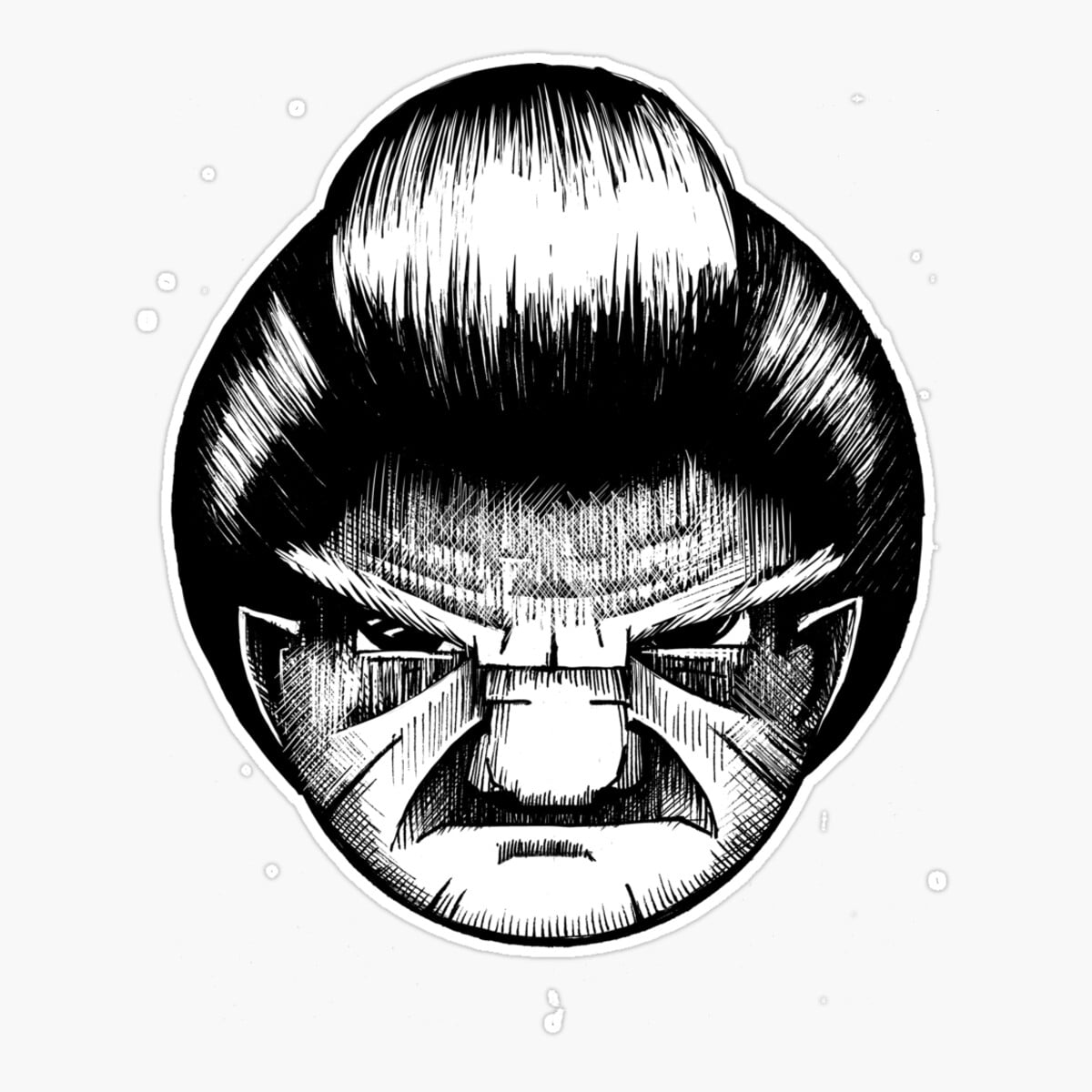 Onim Angry Sumo Wrestler Drawing Sticker, Phone Decal Water Bottle ...