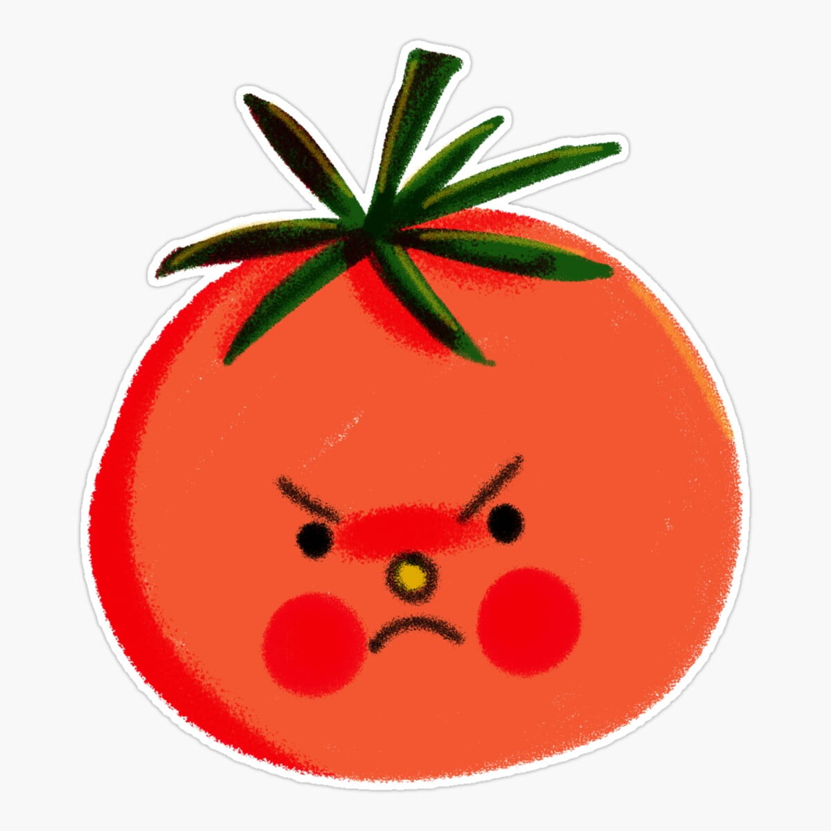 Onim Angry Tomato Sticker Sticker, Phone Decal Water Bottle Stickers ...