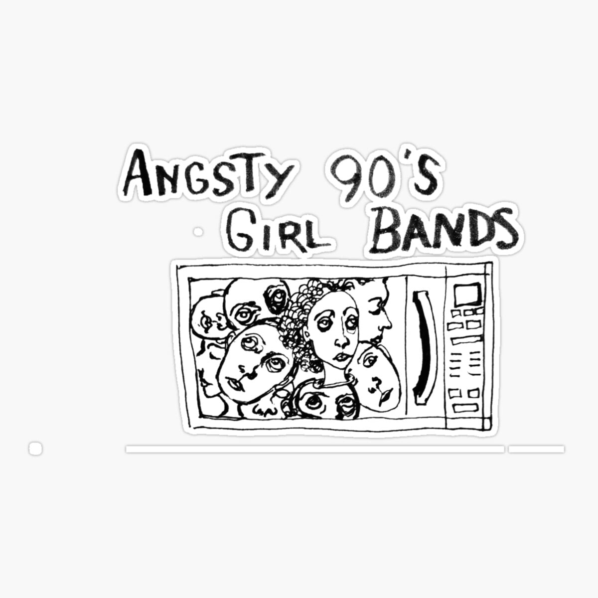 Onim Angsty 90'S Girl Bands Sticker, Phone Decal Water Bottle Stickers ...