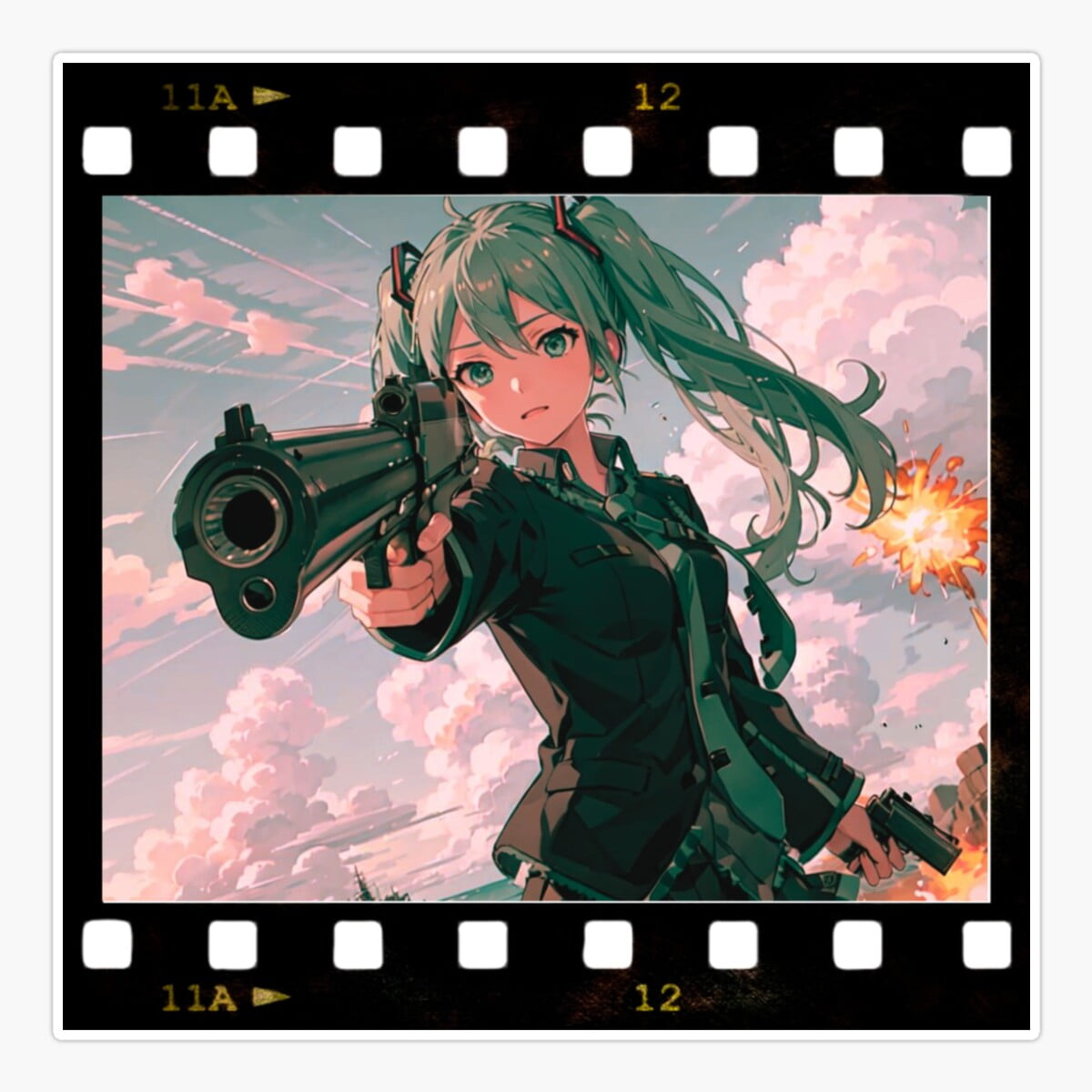 Onim Anime Art , Hatsune Miku Secret Agent Sticker, Phone Decal Water ...