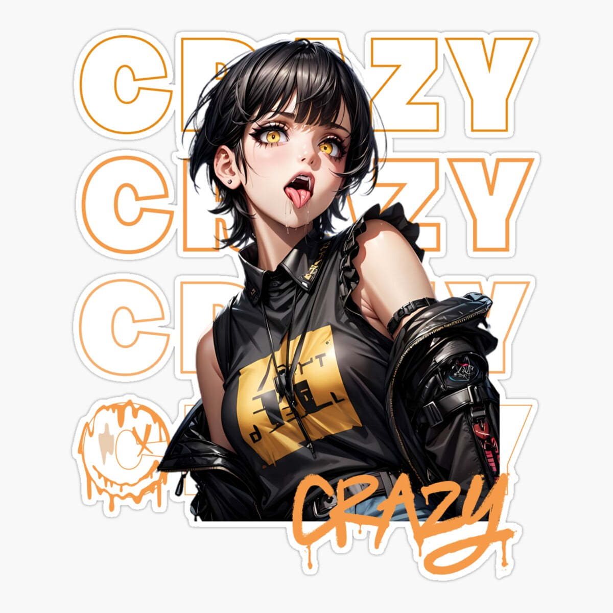 Onim Anime Arth , Anime , Crazy, Anime Girl Sticker, Phone Decal Water ...