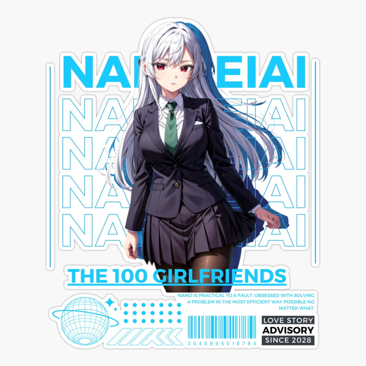 Onim Anime Arth , Anime , Nano Eiai, The 100 Girlfriends Sticker, Phone ...