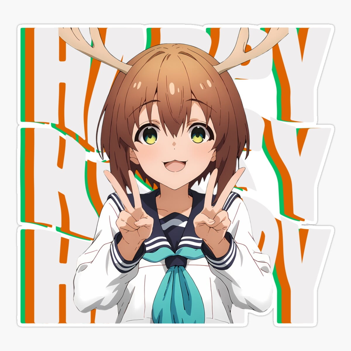 Onim Anime Arth, Shikanoko Nokonoko Koshitantan, Comedy , Happy Sticker ...