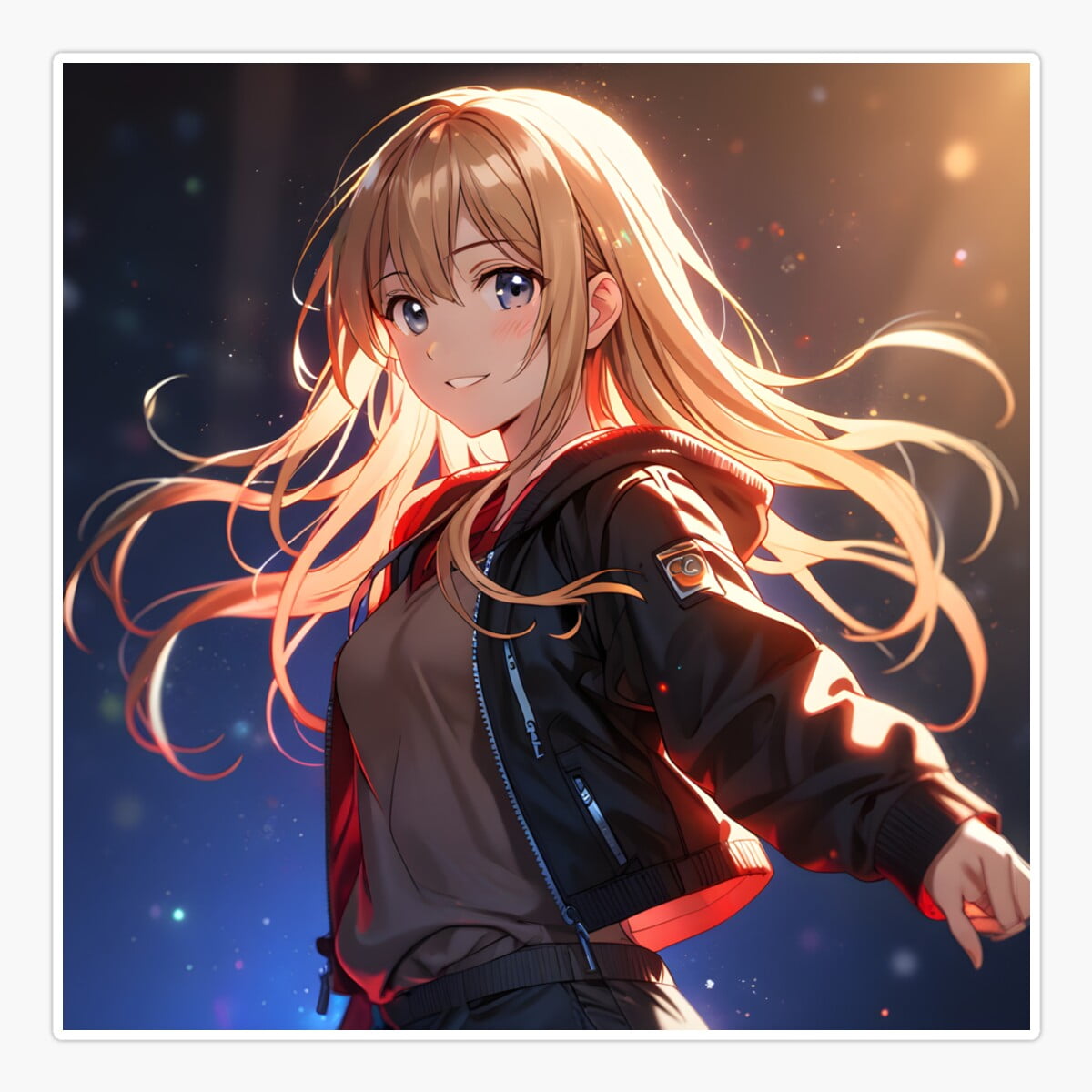 Onim Anime Girl: Cute Blonde Sticker, Phone Decal Water Bottle Stickers ...