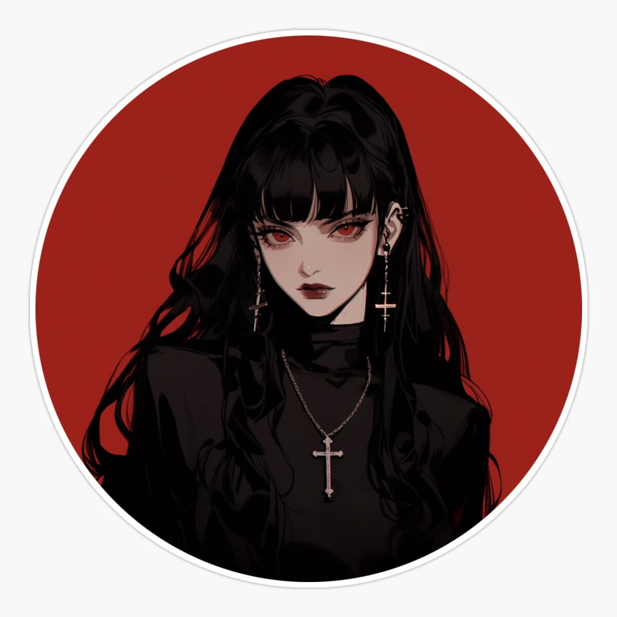 Onim Anime Inspired Goth Woman Sticker, Phone Decal Water Bottle ...