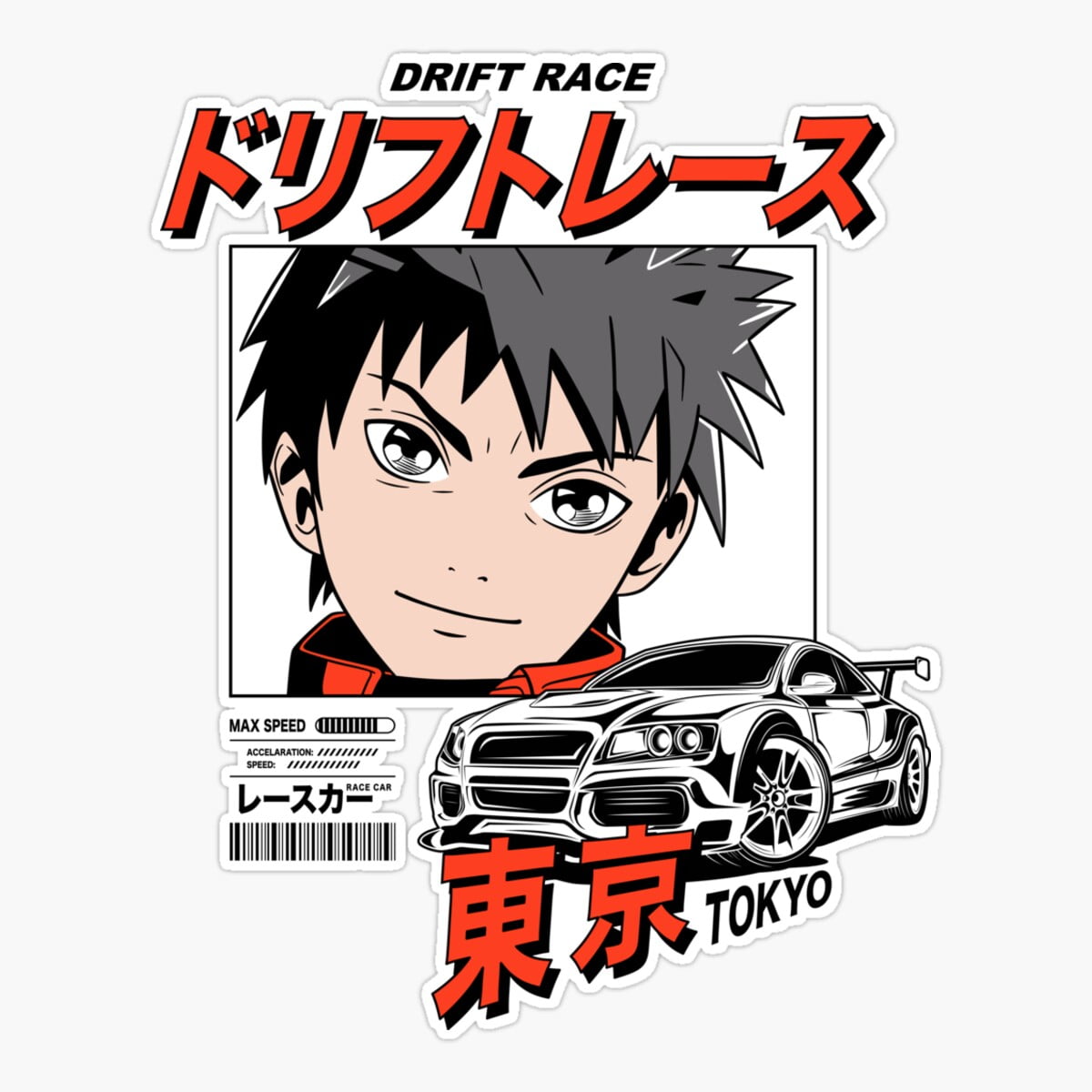 Onim Anime Race Classic, Anime Manga Race Sticker, Phone Decal Water ...