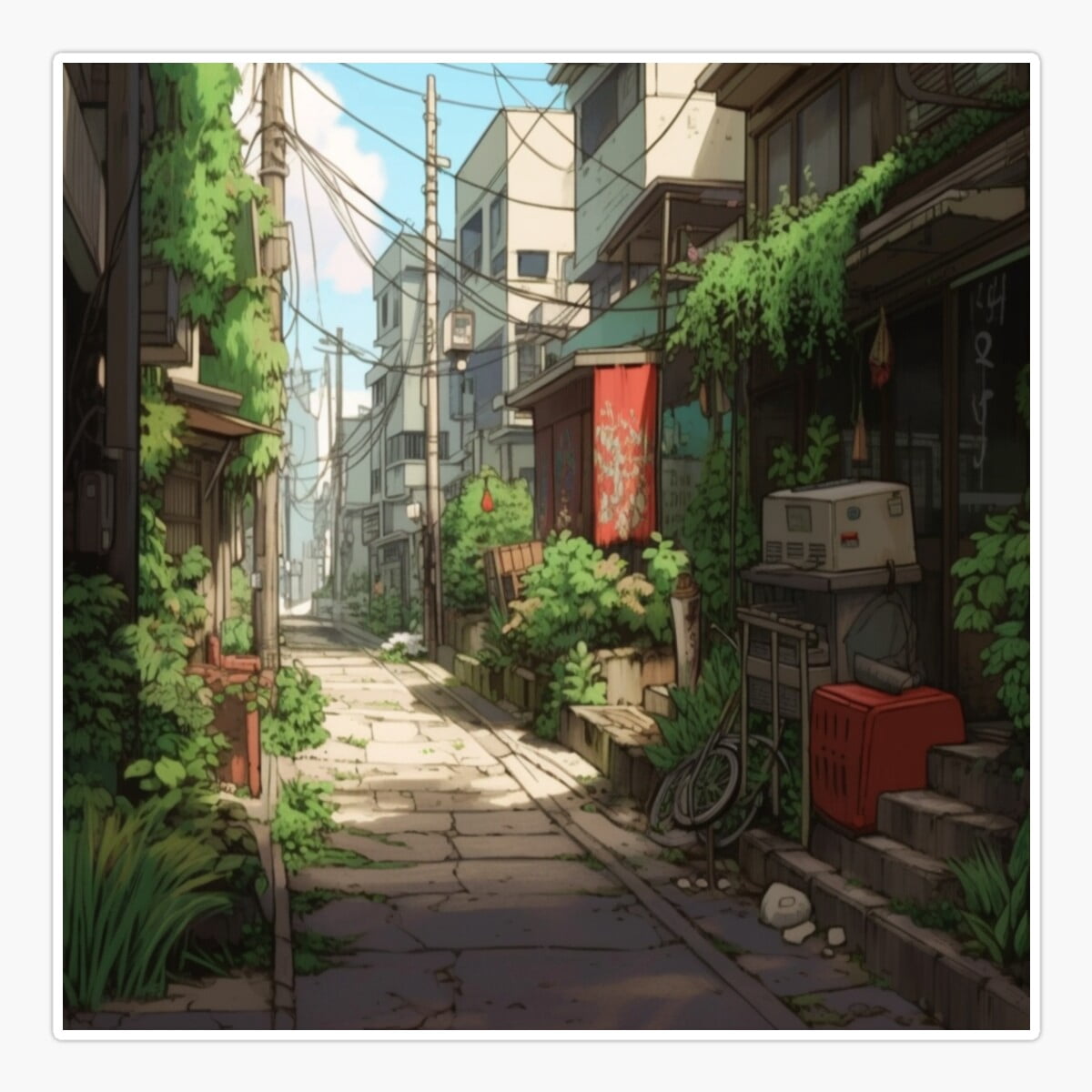 Onim Anime Style Japanese Street 4 Sticker, Phone Decal Water Bottle ...