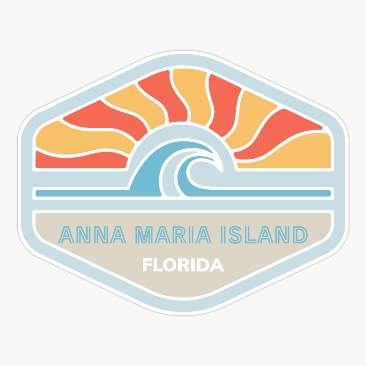 Onim Anna Maria Island Florida Fl Retro Beach Water Sunrise And Sunset ...