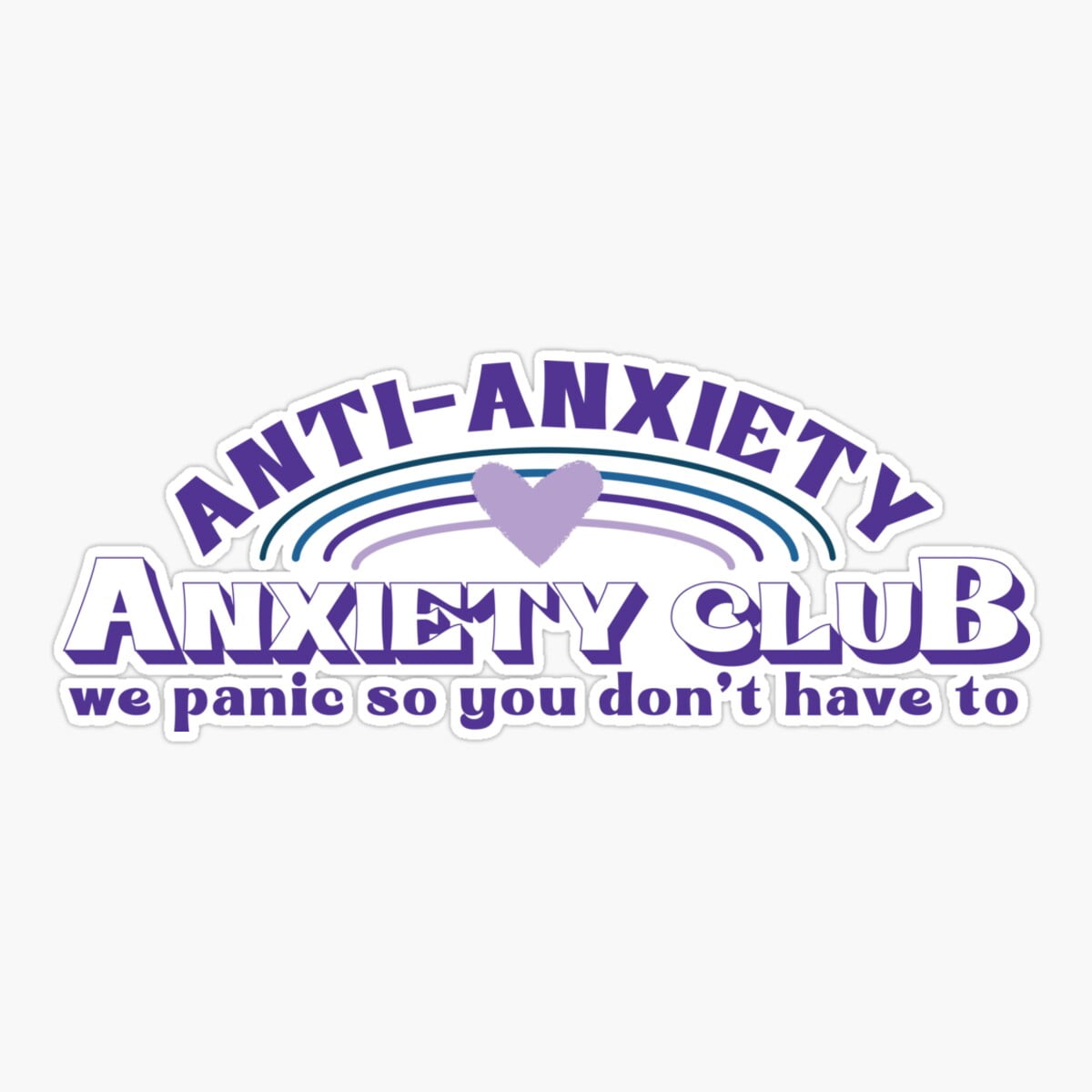 Onim Anti-Anxiety Anxiety Club Sticker, Phone Decal Water Bottle ...