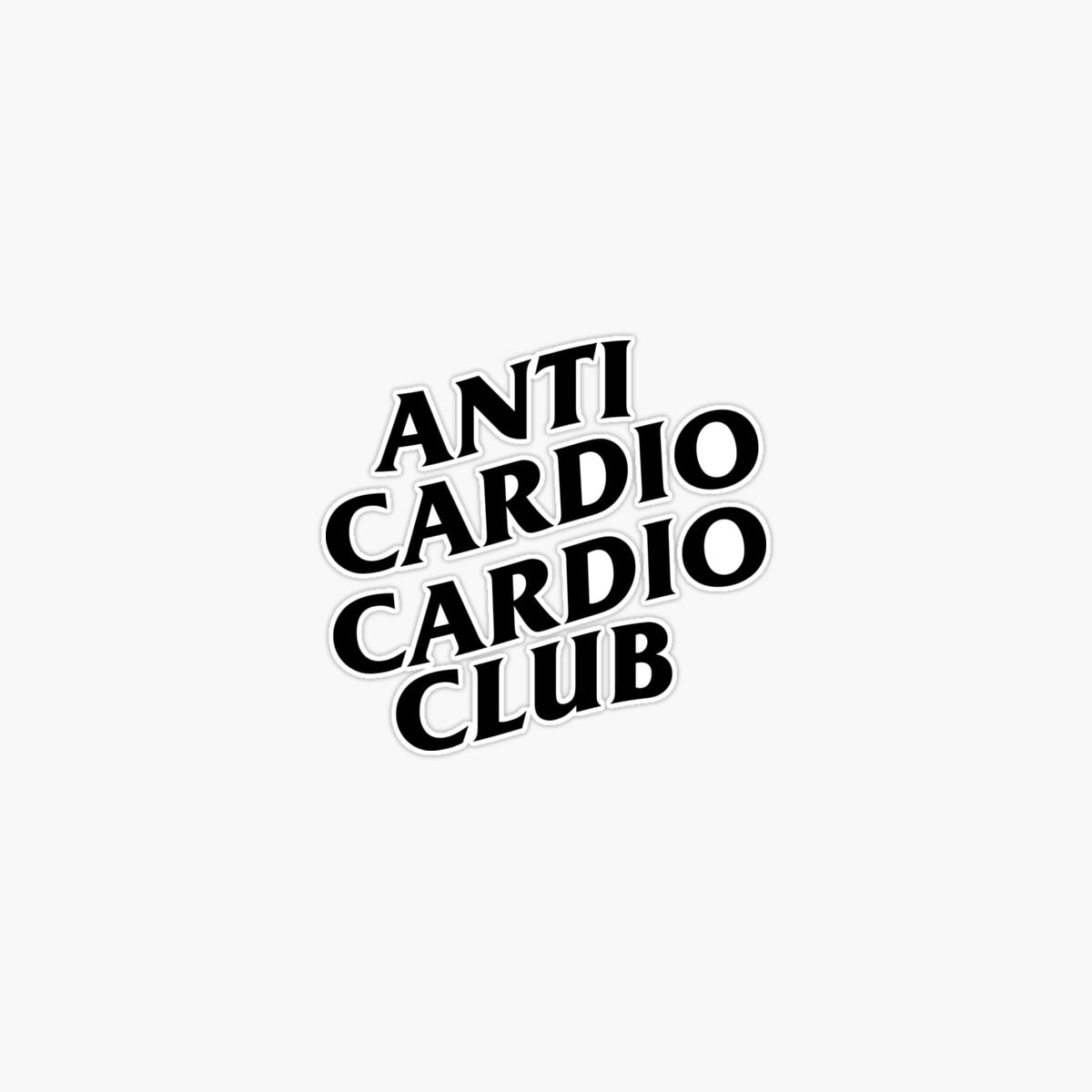 Onim Anti Cardio Cardio Club Sticker, Phone Decal Water Bottle Stickers ...