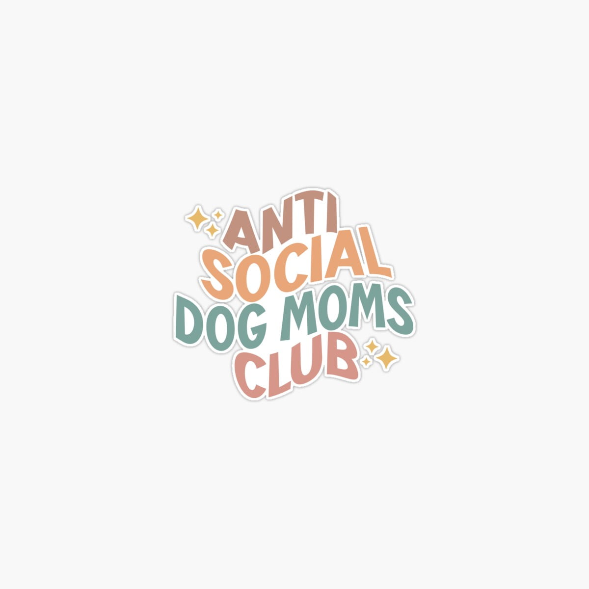 Onim Anti Social Dog Moms Club Sticker, Phone Decal Water Bottle ...