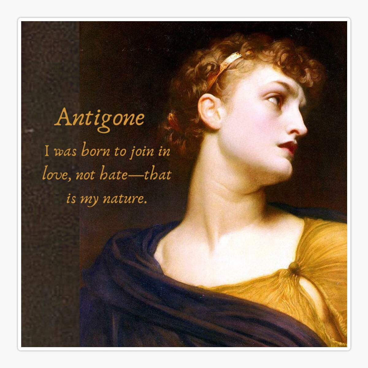 Onim Antigone - Dark Academia Aesthetic Sticker, Phone Decal Water ...