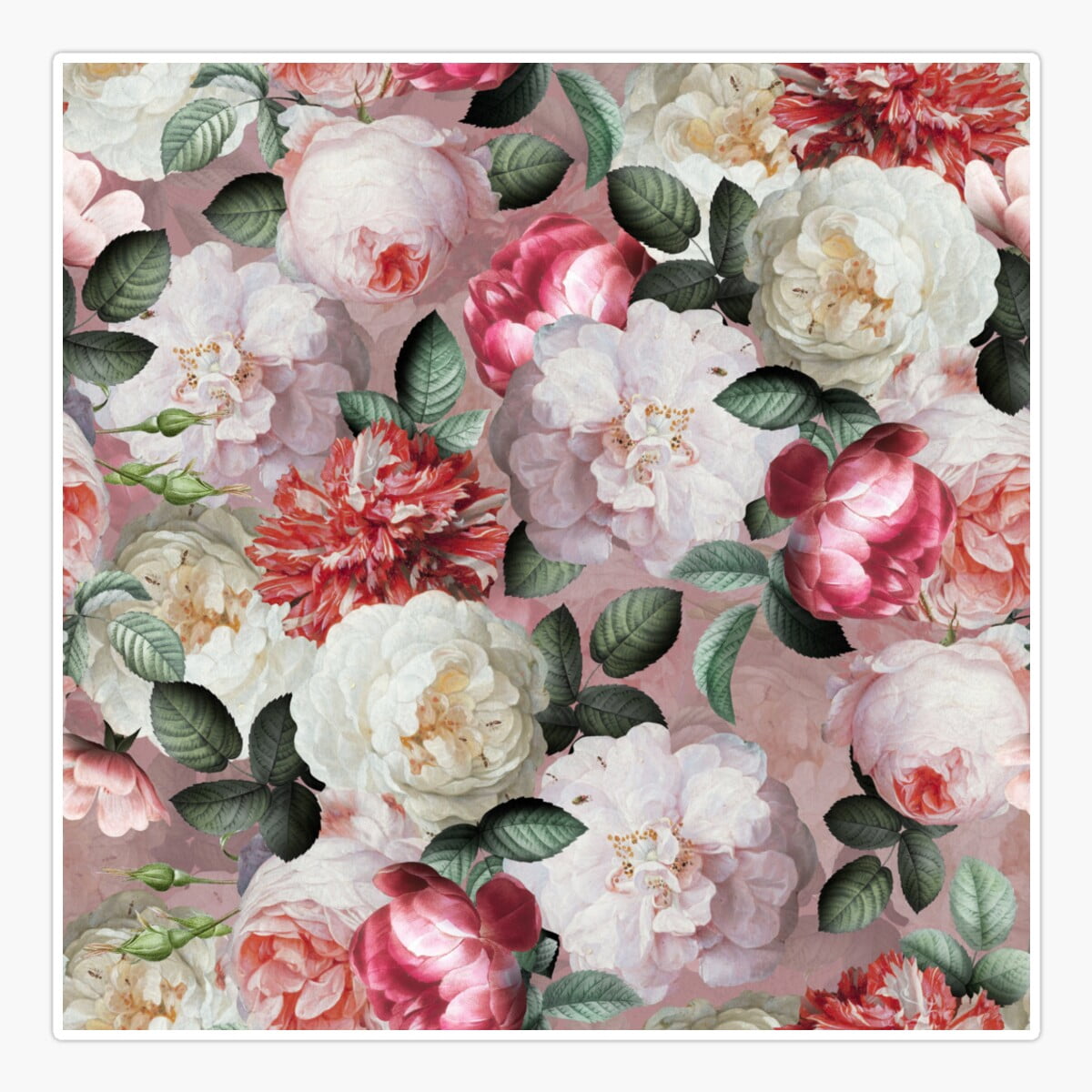 Onim Antique Jan Davidsz. De Heem Lush Roses Flowers Botanical Garden ...